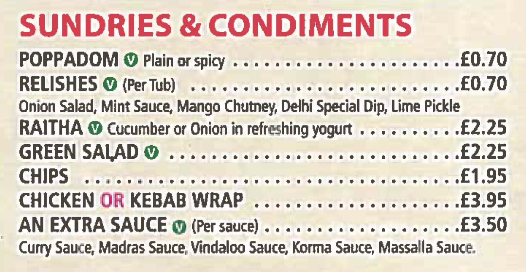 Menu | Delhi Akash